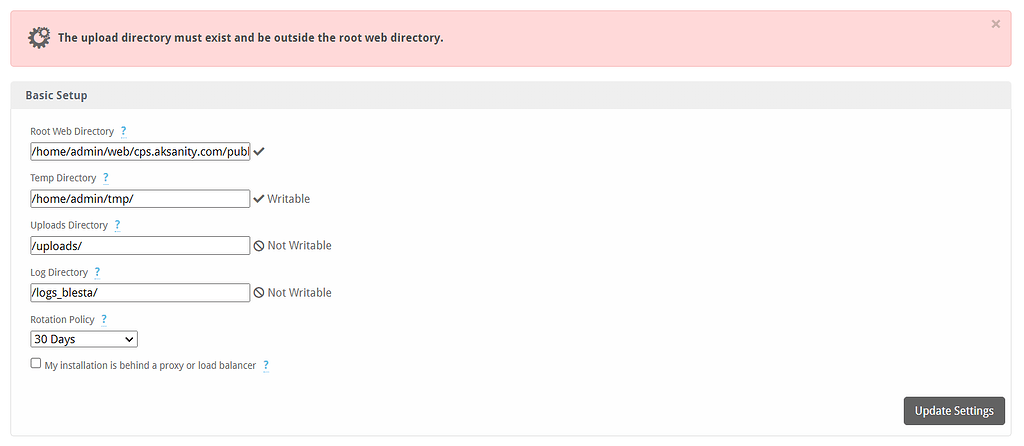 Install blesta in hestiacp with problem Writable - Community Support ...