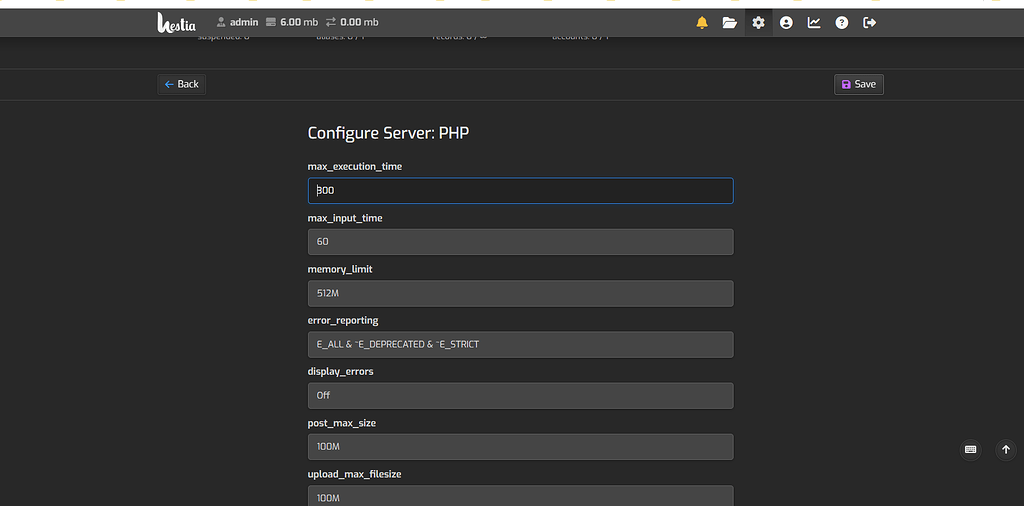 Where Can I Set Php Max Input Vars In Hestia Install And Set Up Hestia Control Panel Discourse 