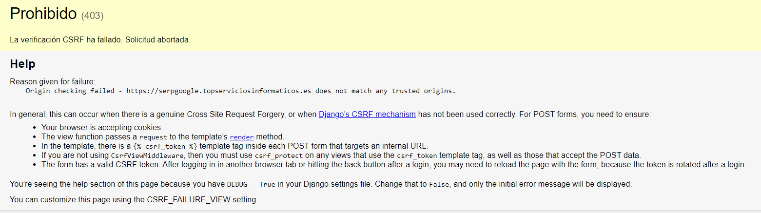 Django Admin Error Csrf Hestia Control Panel Discourse